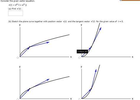 solved consider the given vector equation r t e 6t e 3t j find r t b sketch the