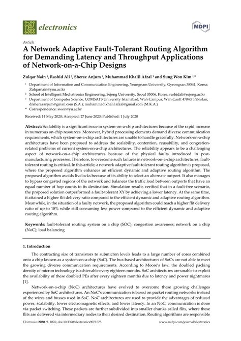 pdf a network adaptive fault tolerant routing algorithm for demanding latency and throughput