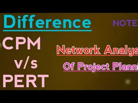 PERT VS CPM Difference Between CPM And PERT Critical Path Method