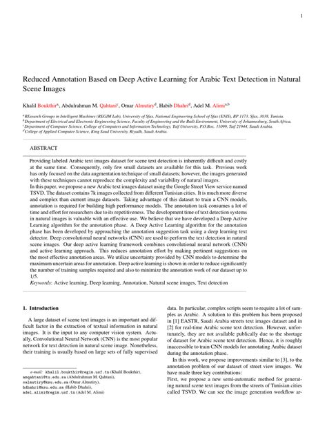 pdf reduced annotation based on deep active learning for arabic text detection in natural