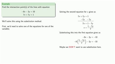 Finding The Intersection Point Of Two Lines Solution By Addition