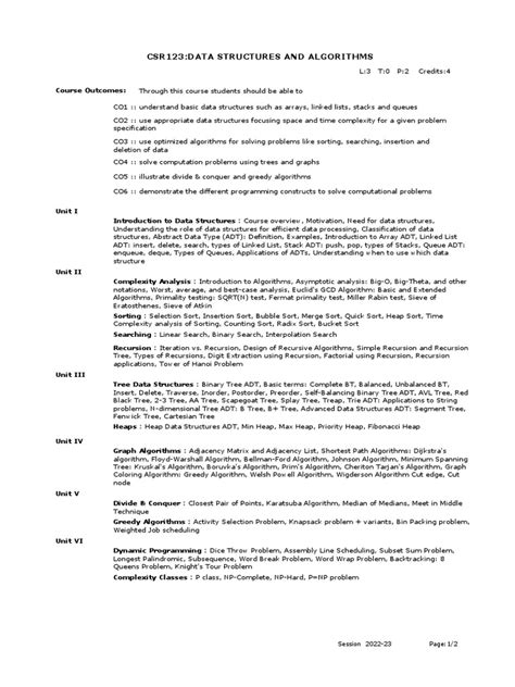 csr123 data structures and algorithms session 2022 23 page 1 2 pdf mathematical logic