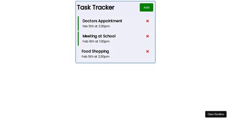 React Task Tracker Codesandbox