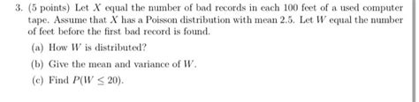 solved 3 5 points let x equal the number of bad records