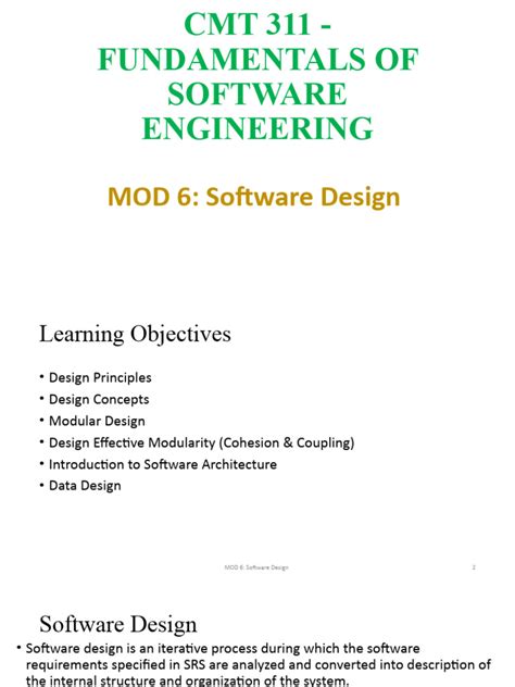 mod 6 software design pdf component based software engineering client server model