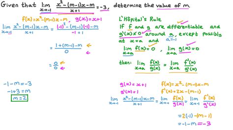 question video finding unknowns in a rational function given its limit at a point nagwa