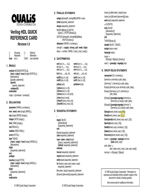 verilog hdl quick reference card evision pdf scope computer science computing