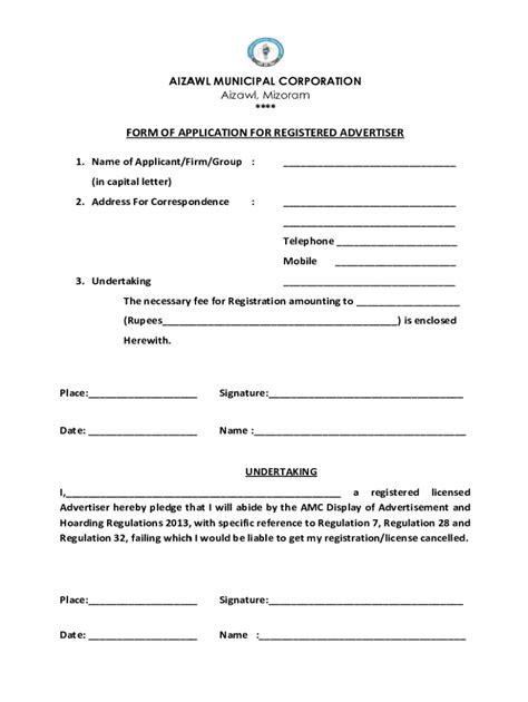 Fillable Online FORM OF APPLICATION F ORM OF APPLICATION FOR Fax