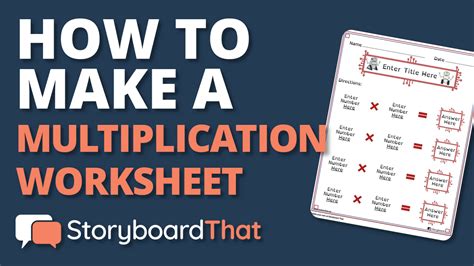 How To Create A Multiplication Table With Storyboard That Worksheets