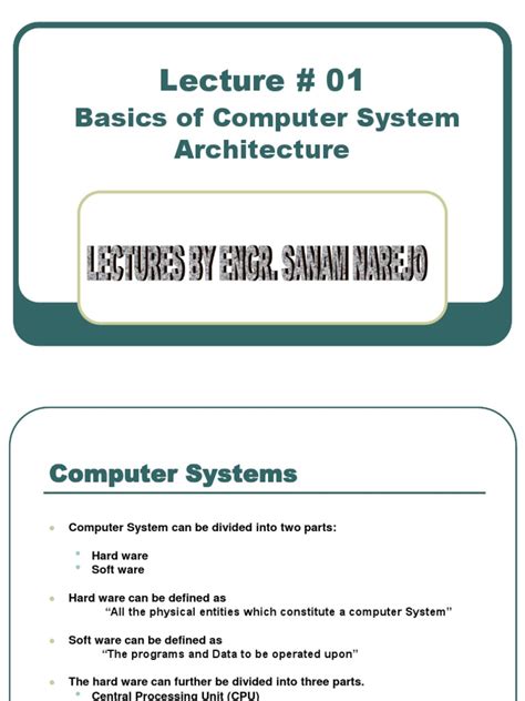 computer architecture and organization lectures pdf central processing unit computer data