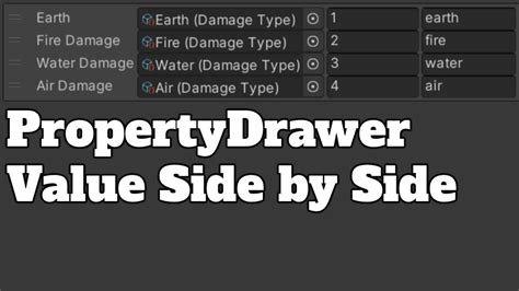 Unity PropertyDrawer Value Side By Side Tutorial YouTube