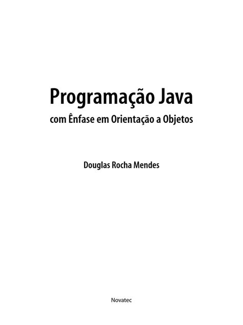 ebook programação java Ênfase em orientação a objetos pdf linguagem de programação