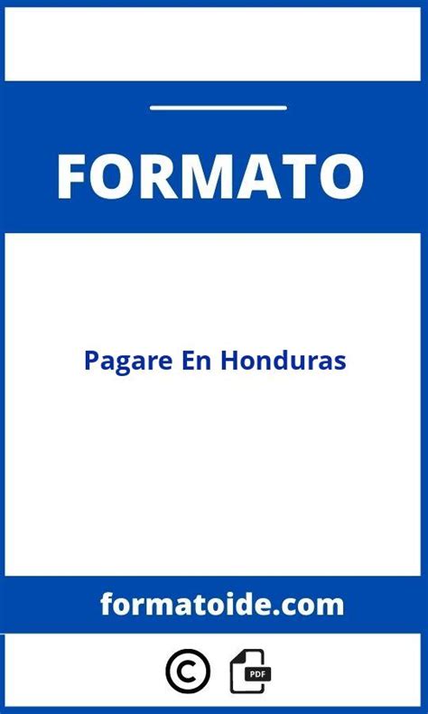 Formato De Pagare En Honduras PDF Modelo WORD