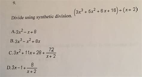 solved divide using synthetic division 3x 3 5x 2 6x