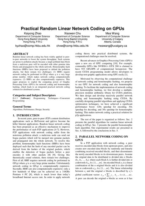 pdf practical random linear network coding on gpus