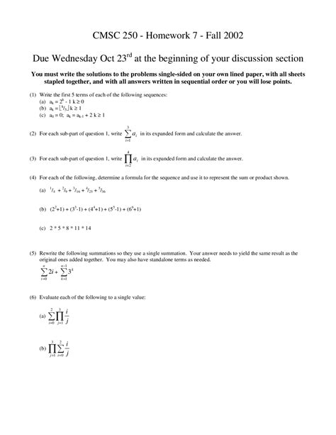 assignment 7 discrete structures cmsc 250 docsity