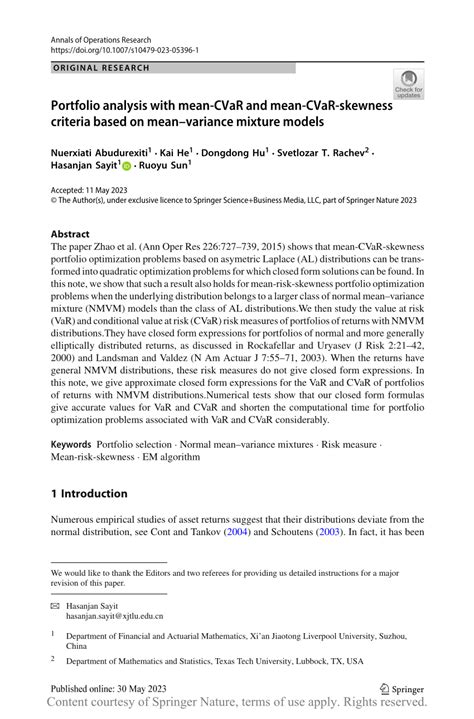 portfolio analysis with mean cvar and mean cvar skewness criteria based on mean variance mixture