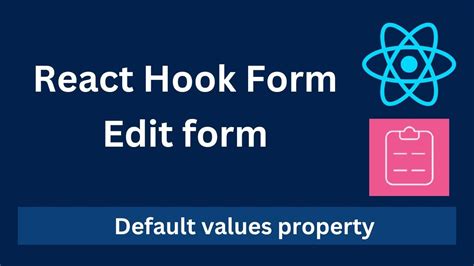 react hook form default values property for edit form react js javascript youtube