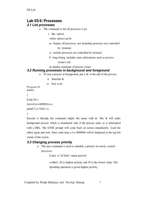 lab 03 4 processes pdf concurrent computing digital technology