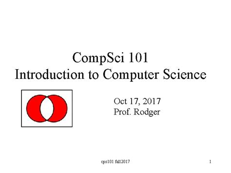 comp sci 101 introduction to computer science oct
