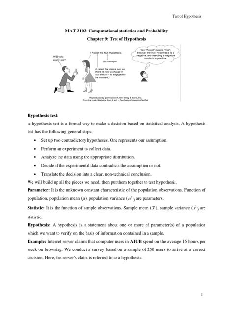a concise explanation of hypothesis testing procedures and examples pdf statistical