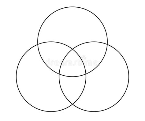 Venn Diagram Chart Vector Template Three Circle Stock Vector