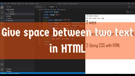 How To Give Space Between Two Text In HTML YouTube