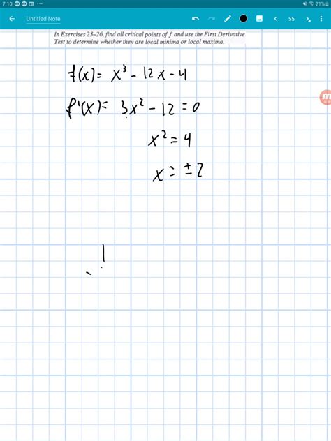 solved find all critical points of f and use the first derivative test to determine whether they