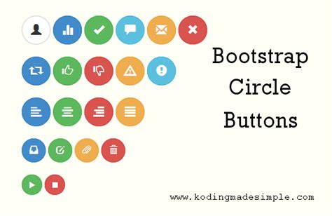 Twitter Bootstrap Circle Round Buttons Example