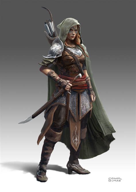 Artstation Elf Ranger Conor Burke Dungeons And Dragons Characters Character Portraits