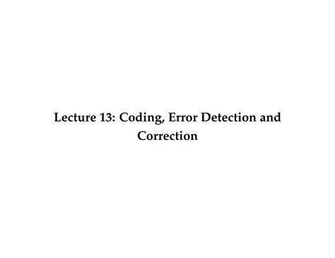 pdf lecture 13 coding error detection and correction dokumen tips