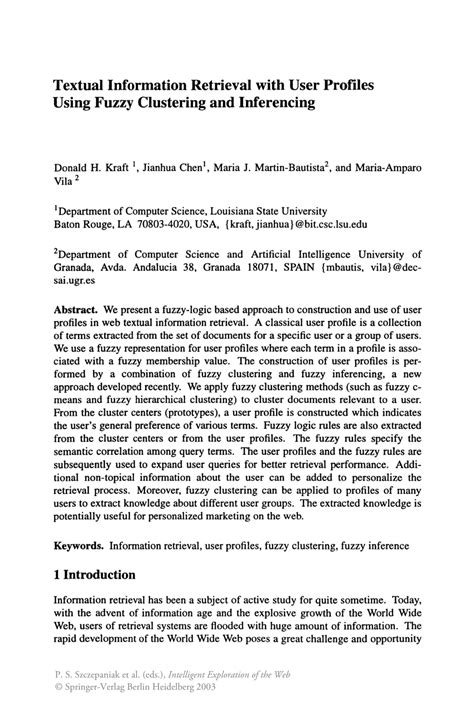 pdf textual information retrieval with user profiles using fuzzy clustering and inferencing