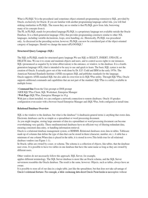 introduction to sql pl sql and oracle database history pdf sql pl sql