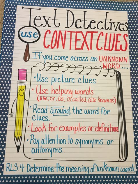 Context Clues Anchor Chart First Grade