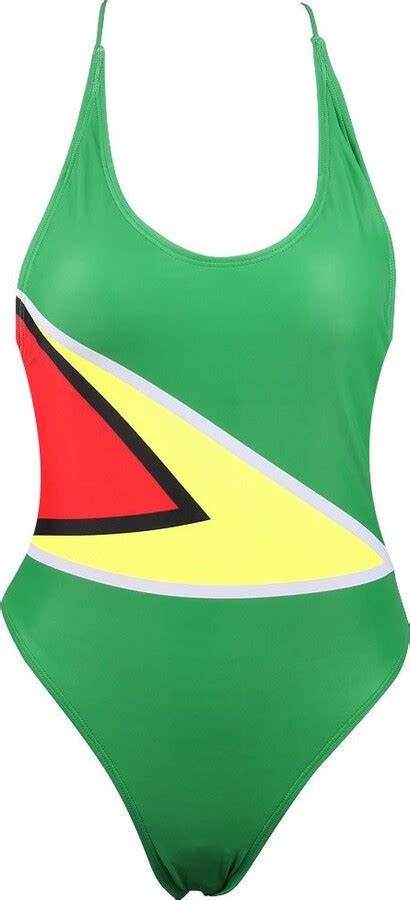 Voaryisa Womens One Piece Caribbean Flag Rasta Monokini Thong Swimsuit Swimwear Bathing Suit