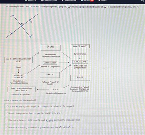 solved the following is an incorrect flowchart proving that point l lying on overline lm which