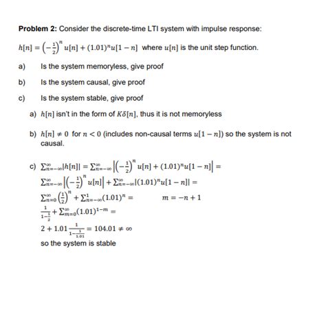 solved problem 2 consider the discrete time lti system with