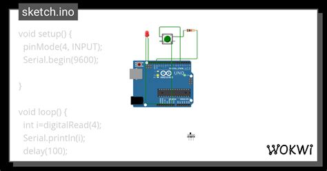 push button o wokwi arduino and esp32 simulator