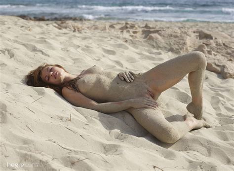 Jenna Beach Naked Body Covered Sand Hegre Art 16