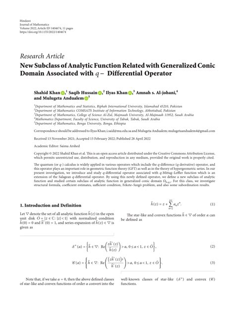 pdf new subclass of analytic function related with generalized conic domain associated with q−