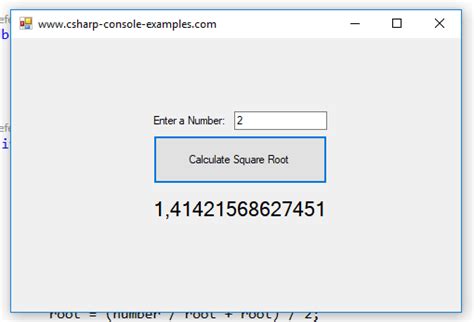 calculate square root without using math sqrt in c programming pseudocode example c