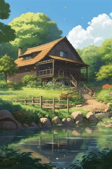 夏季宫崎骏风格插画图片 千库网