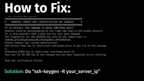 How To Fix WARNING REMOTE HOST IDENTIFICATION HAS CHANGED YouTube