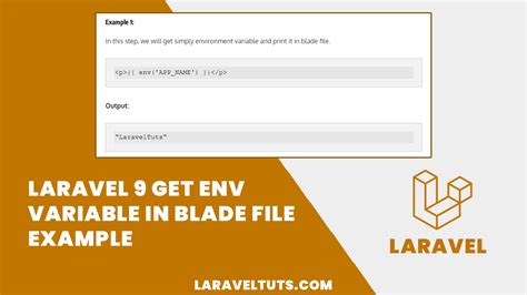 laravel 9 get env variable in blade file example laraveltuts