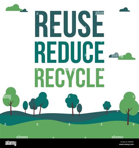 Reuse Reduce Recycle Poster Design Vector Eps Ecology Concept