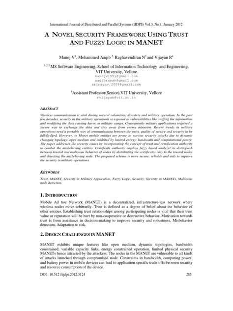 a novel security framework using trust and fuzzy logic in manet pdf public key cryptography