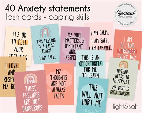 Anxiety Coping Skills Cards Anxiety Cards CBT DBT Flash Etsy