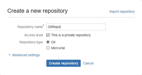 how to create a new git repository on bitbucket and review committed objects
