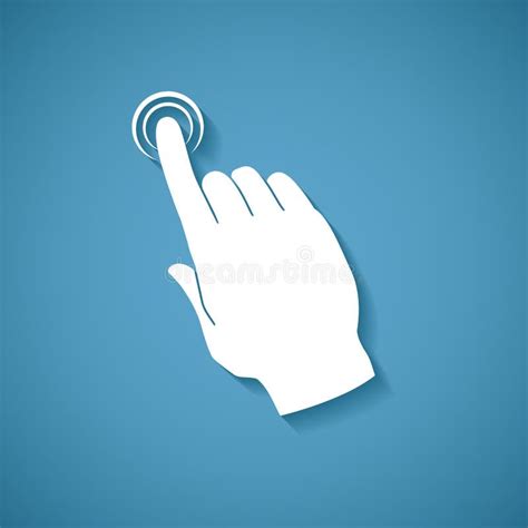Touch Screen Finger Hand Press Push Vector Icon Stock Vector