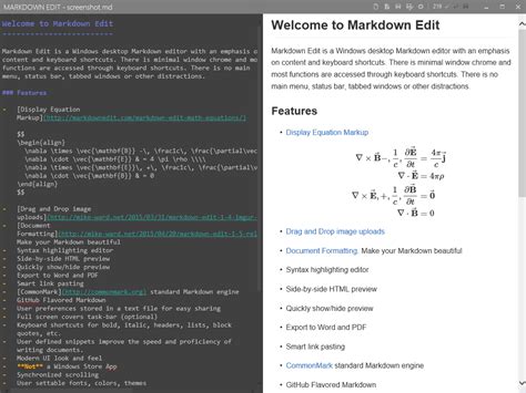 Markdown Edit A Full Featured Markdown Editor For Windows With An
